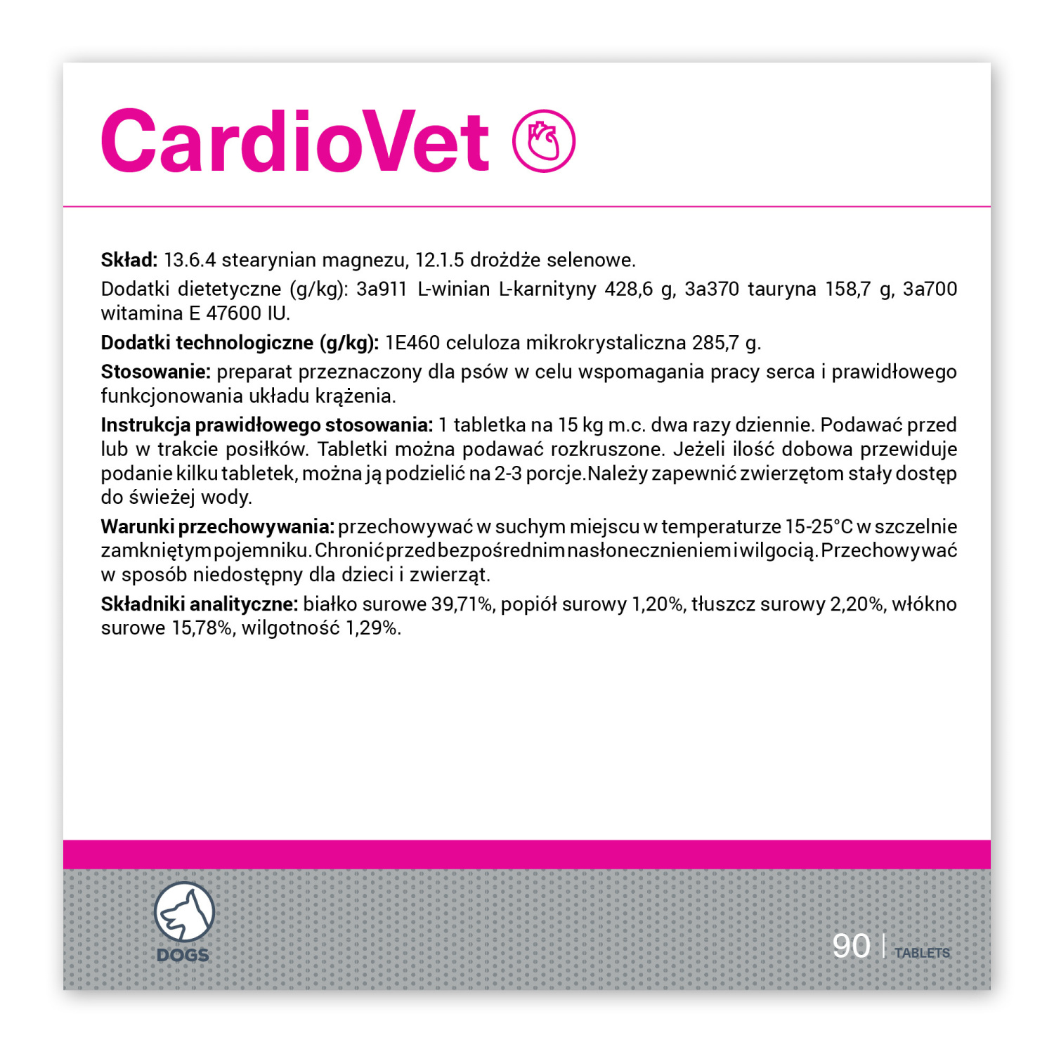 VET EXPERT CARDIOVET - preparat wspomagający pracę serca dla psów