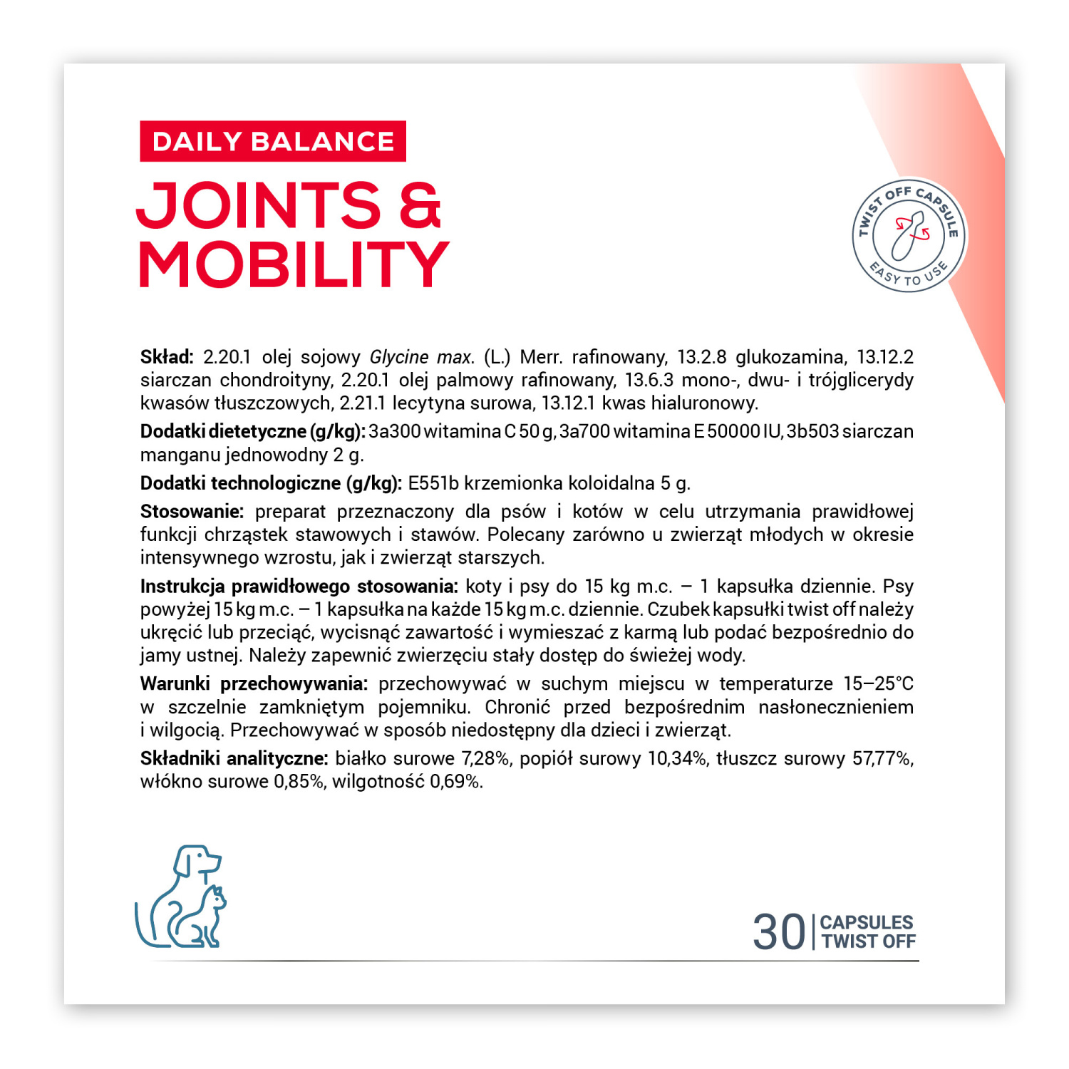 JOINTS & MOBILITY - preparat dla psów i kotów wspierający prawidłową ...